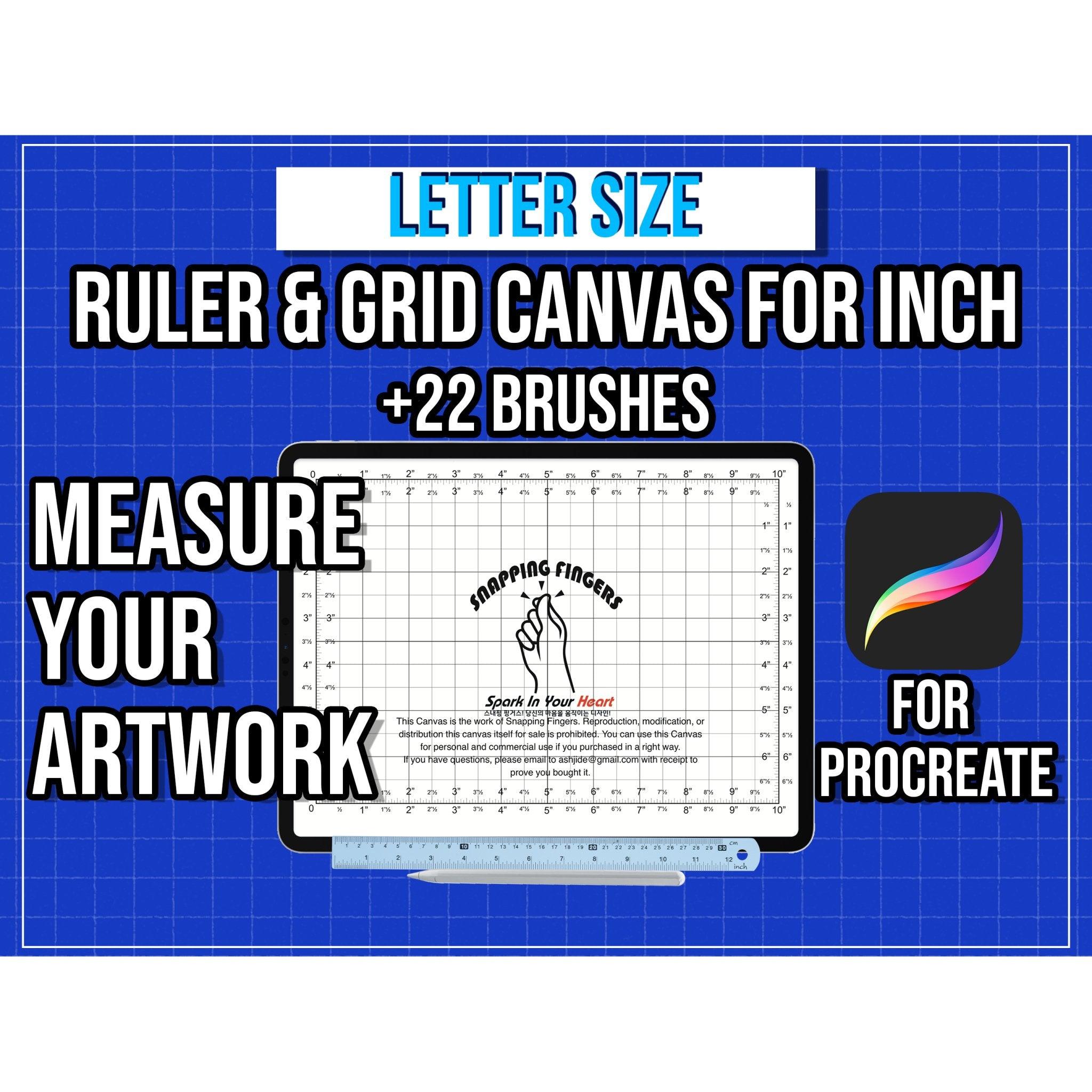 Letter size Procreate Ruler & Grid Canvas | – snappingfingers_shop